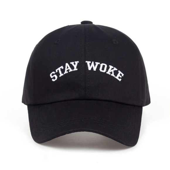 Accessories | Stay Woke Embroidered Black Hat Baseball Cap | Poshmark